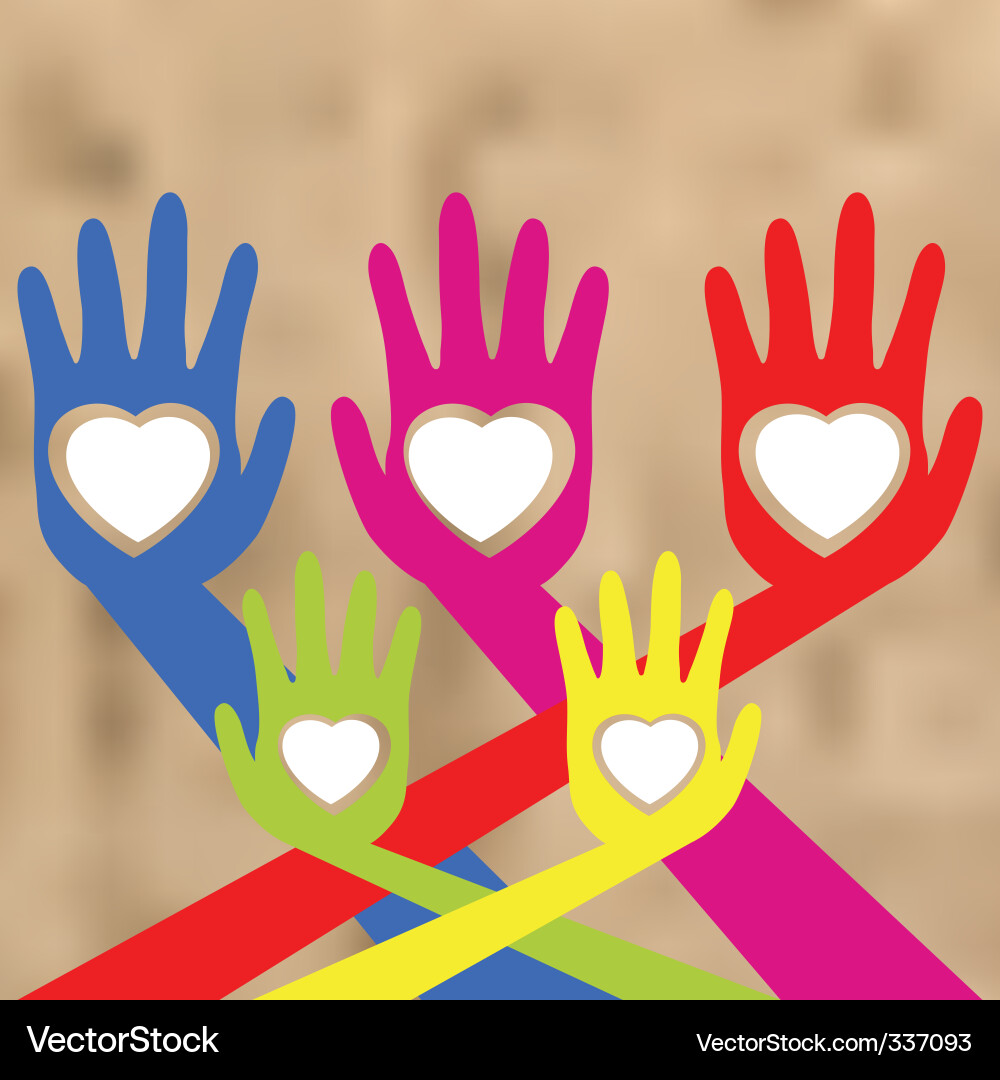 Hands and heart Royalty Free Vector Image - VectorStock