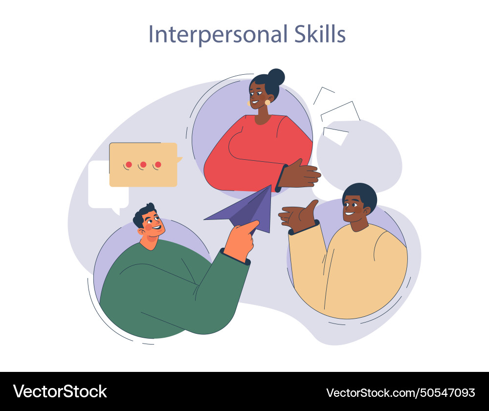 Interpersonal skills theme Royalty Free Vector Image