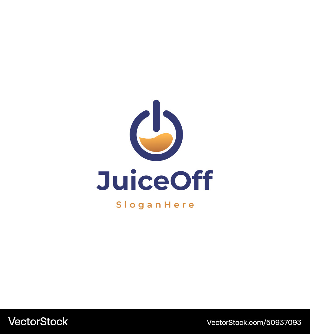 Juice power off logo design template Royalty Free Vector