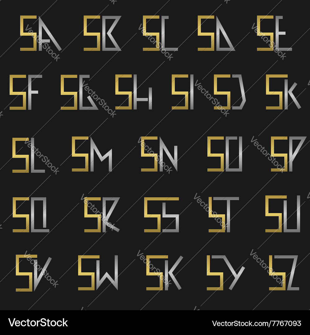 Letter s with alphabet Royalty Free Vector Image