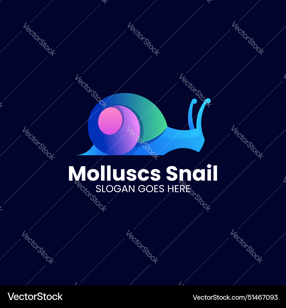 Logo snail gradient colorful style Royalty Free Vector Image