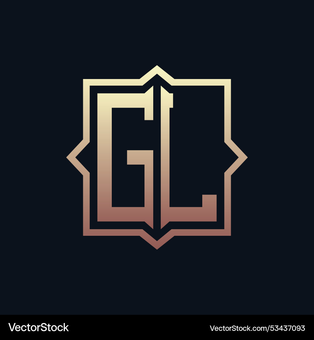 Luxury initial gl monogram logo design elegant Vector Image