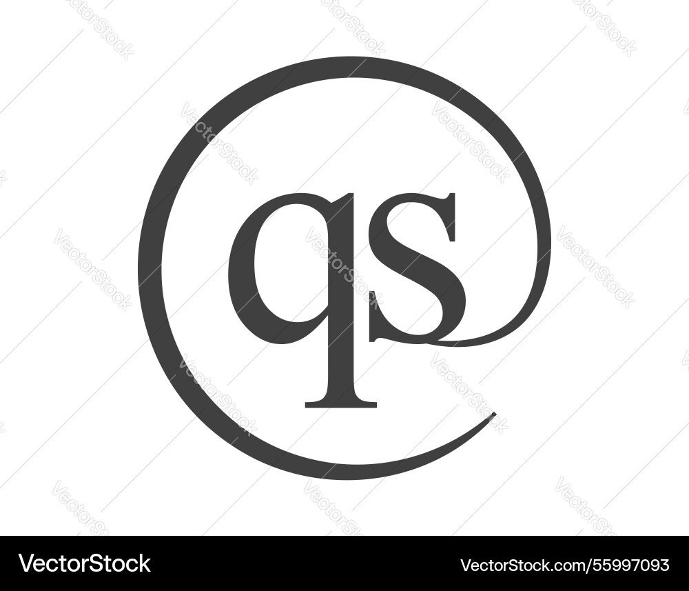Qs logo from two letter with circle shape email Vector Image
