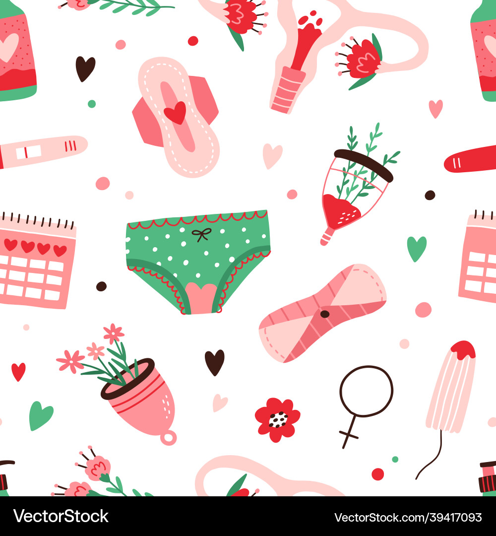 Seamless menstruation pattern with period blood Vector Image