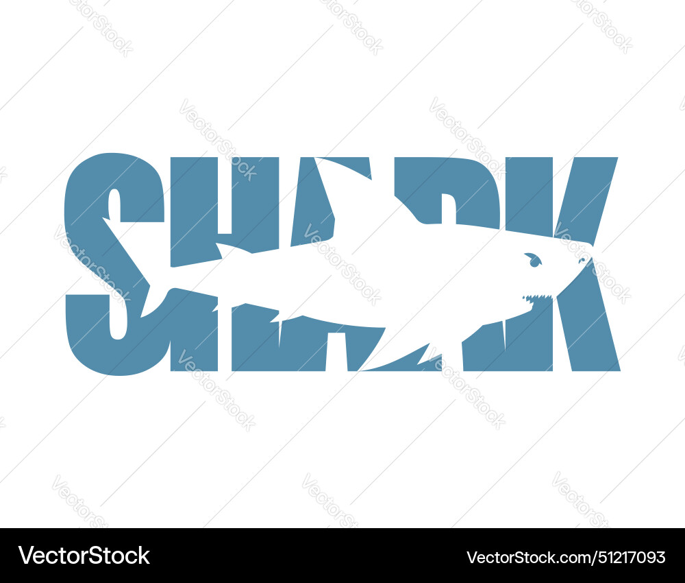 Shark lettering sign text fish symbol Royalty Free Vector