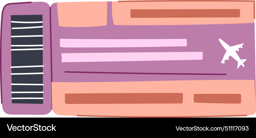 Ticket boarding pass cartoon Royalty Free Vector Image