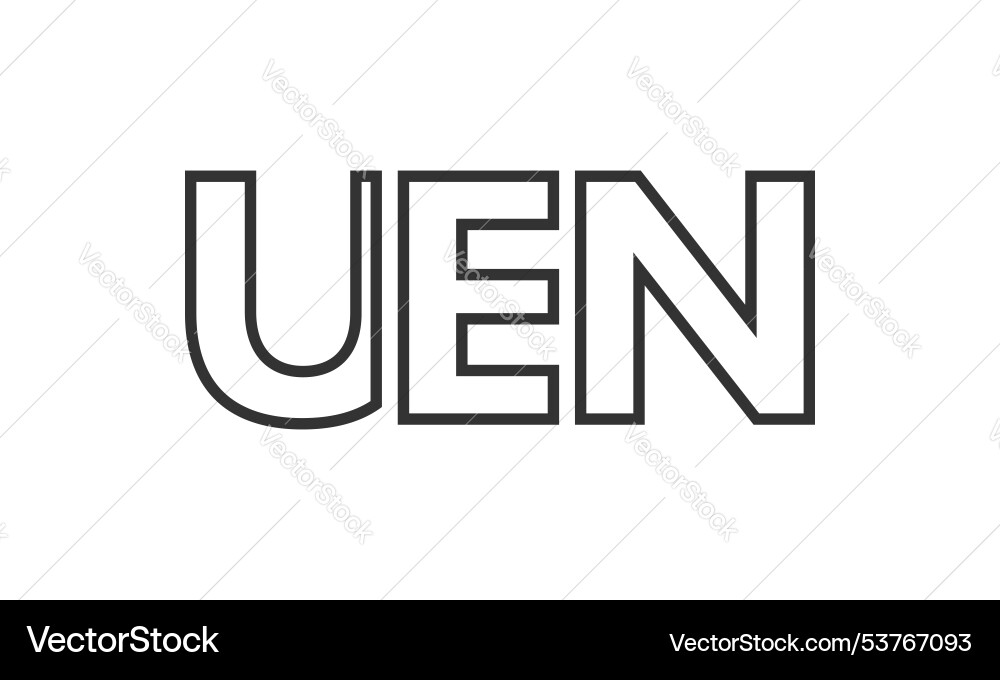 Uen logo design template with strong and modern Vector Image