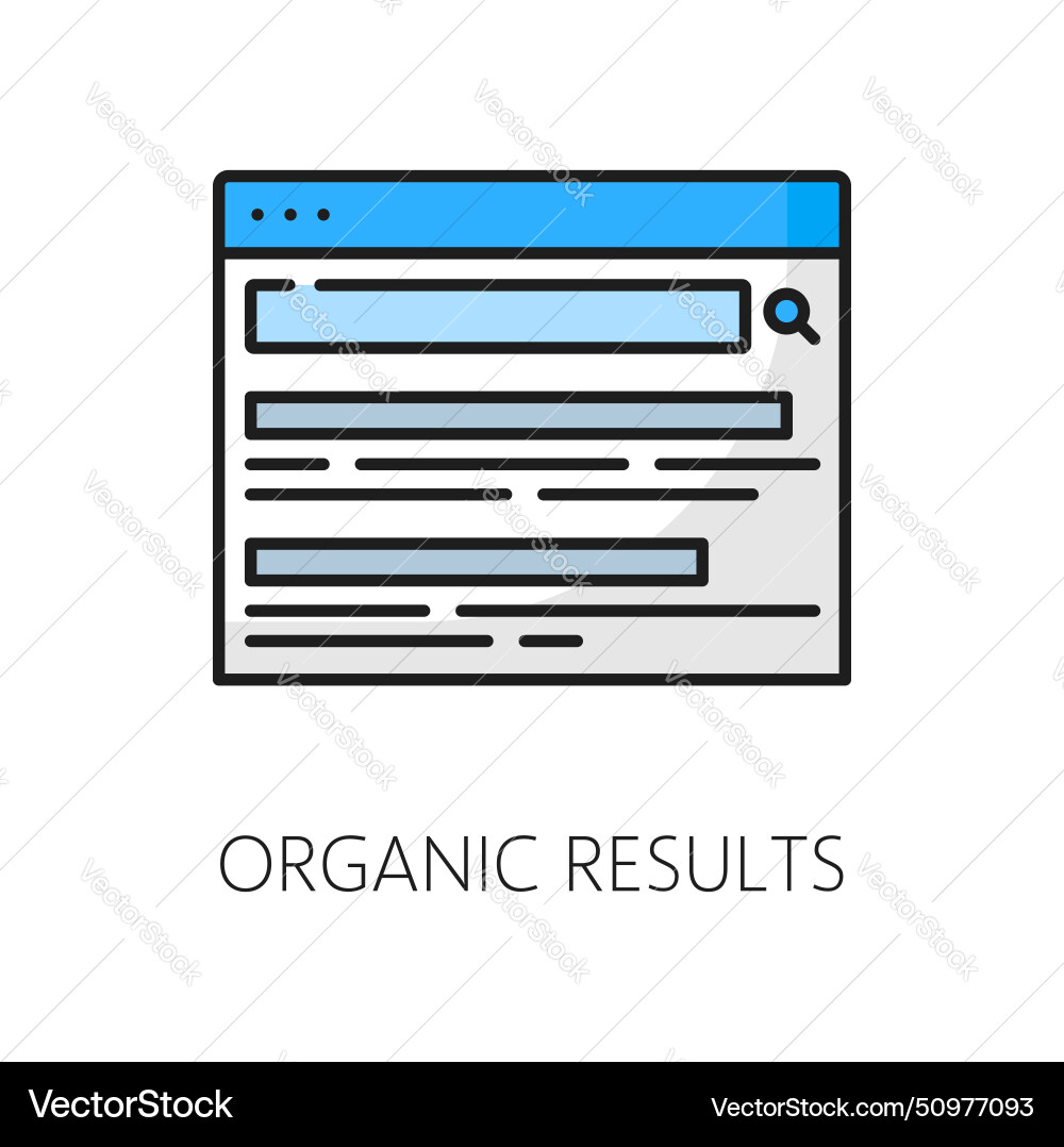 Web search organic results color outline icon Vector Image