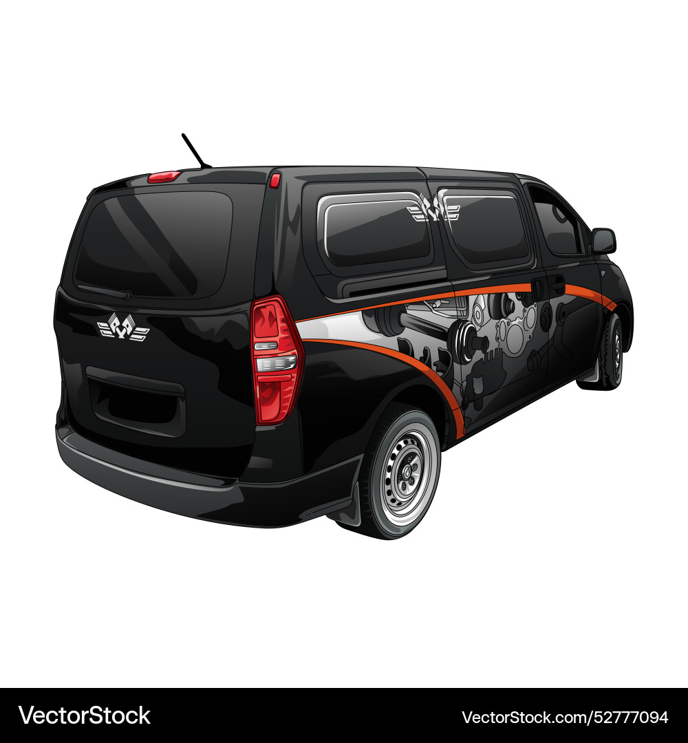 Black drag racing car with red strip Royalty Free Vector