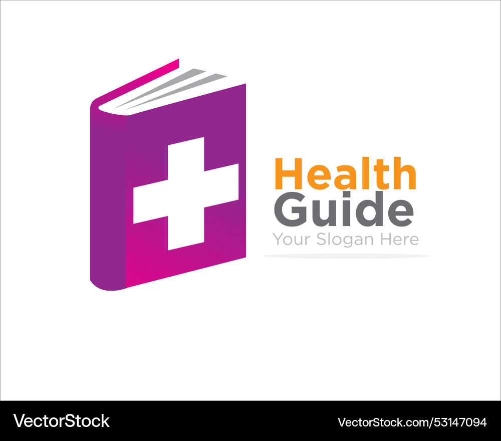Book health guide for medical study logo Vector Image