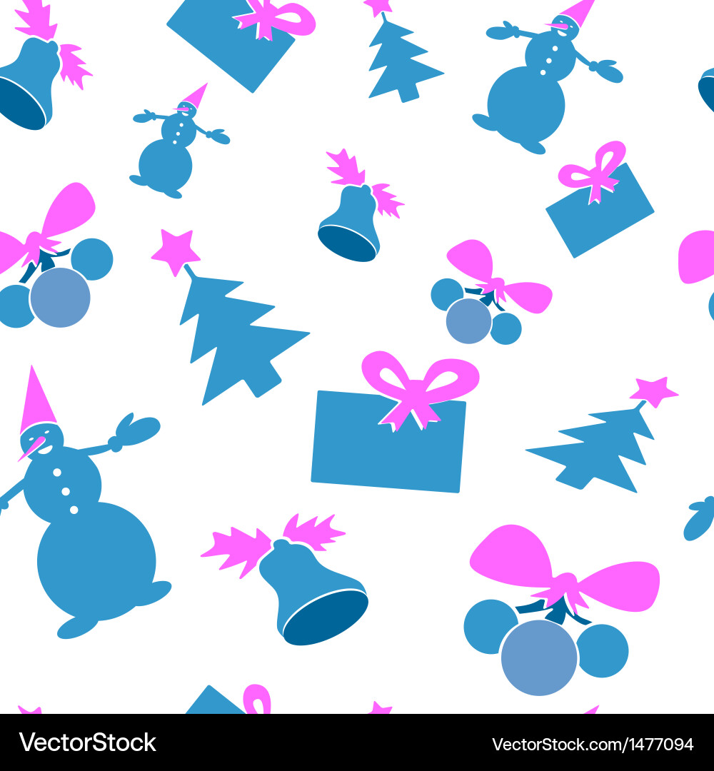 Christmas seamless background blue and purple Vector Image