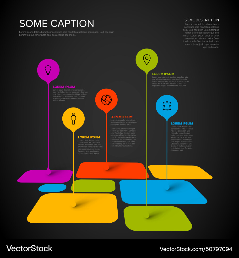 Dark multipurpose infographic template design Vector Image Dark multipurpose infographic template design Vector Image