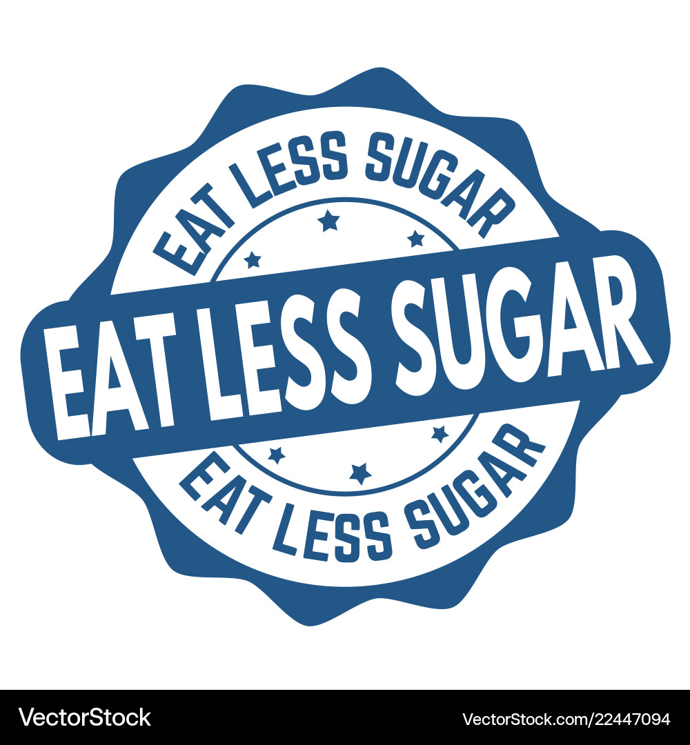 Eat less sugar sign or stamp Royalty Free Vector Image