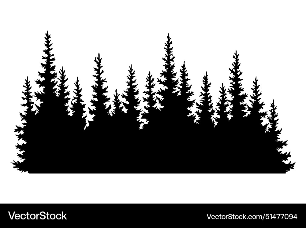 Fir trees silhouette coniferous spruce horizontal – Royalty-Free Vector ...
