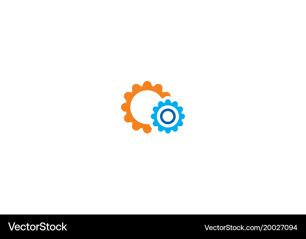Gear work mechanism logo Royalty Free Vector Image