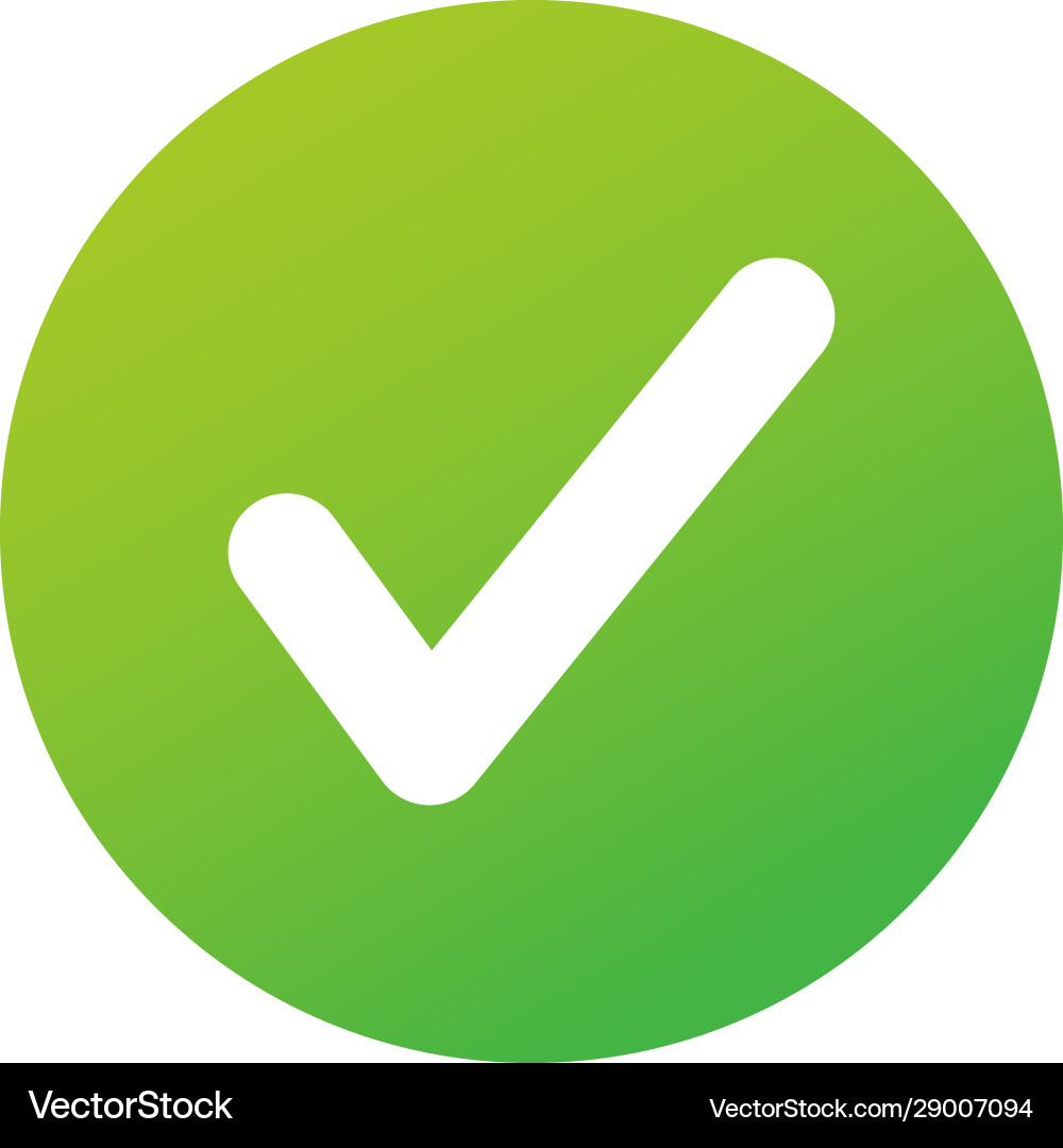 Green circle with checkmark icon isolated Vector Image