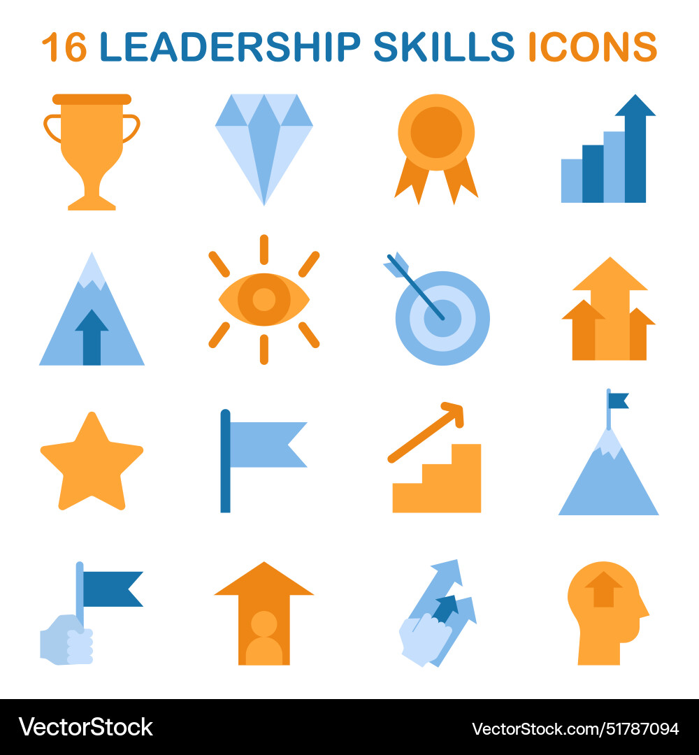 Leadership skills set top manager soft Royalty Free Vector