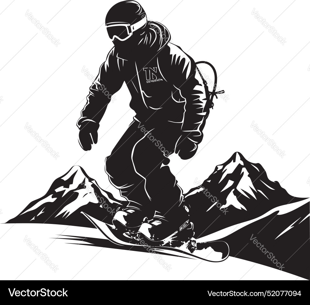 Mountain maverick snowboarding man icon design Vector Image