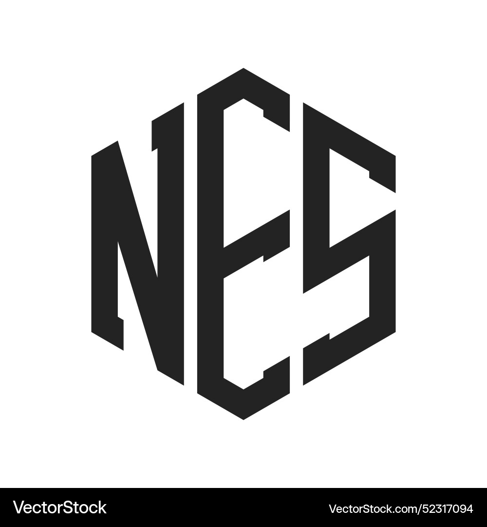 Nes logo design initial letter monogram Royalty Free Vector