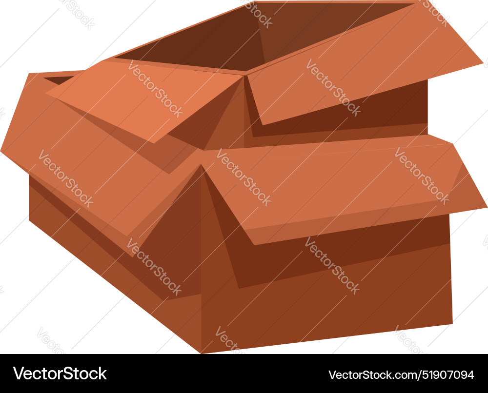 Open cardboard boxes stacked for packing or moving
