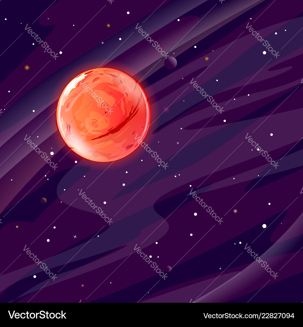Planet mars in space Royalty Free Vector Image