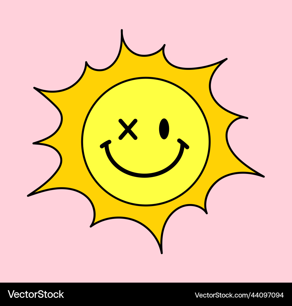Psychedelic sun icon Royalty Free Vector Image