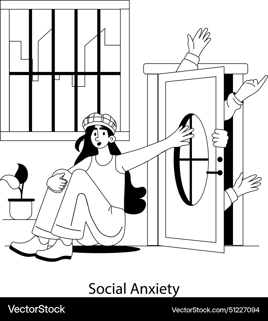 Social anxiety Royalty Free Vector Image - VectorStock