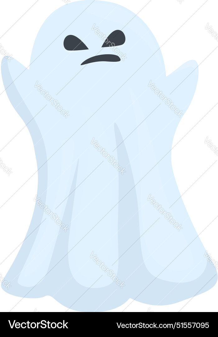 Angry blue ghost floating with arms raised Vector Image