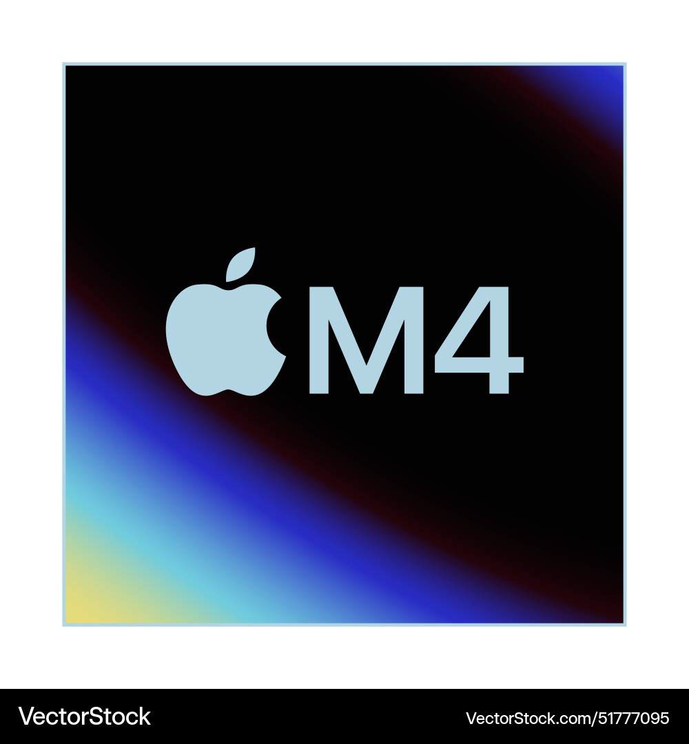 Apple m4 logo isolated on transparent background Vector Image