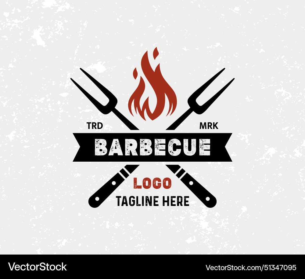Barbecue logo design or bbq and grill Royalty Free Vector
