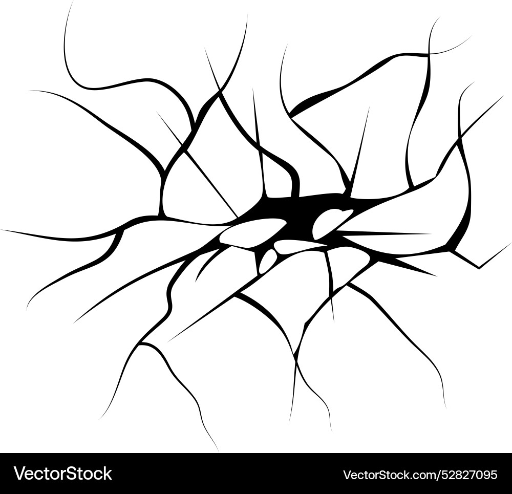 Black cracks silhouette glass smash breaking Vector Image