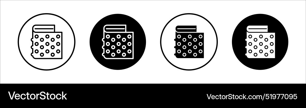 Bubble wrap flat line icon set thin Royalty Free Vector