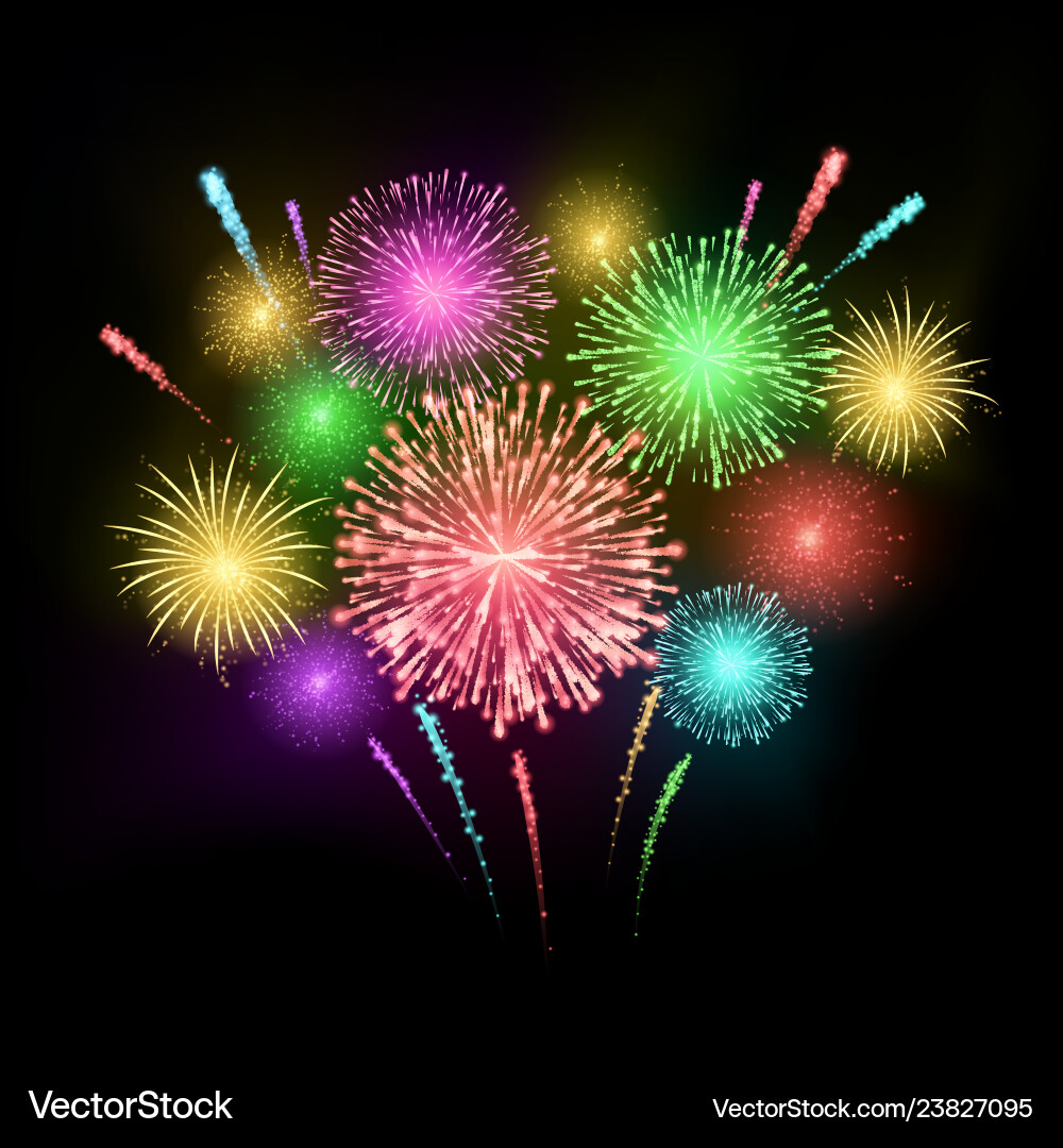 Colorful Fireworks Display Royalty Free Vector Image