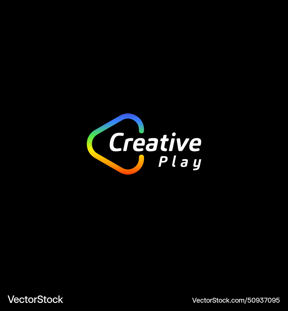 Colorful play icon logo design Royalty Free Vector Image