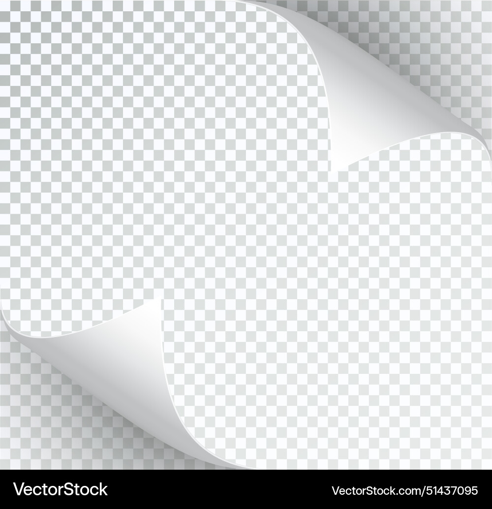 Curly page corner realistic curled Royalty Free Vector Image