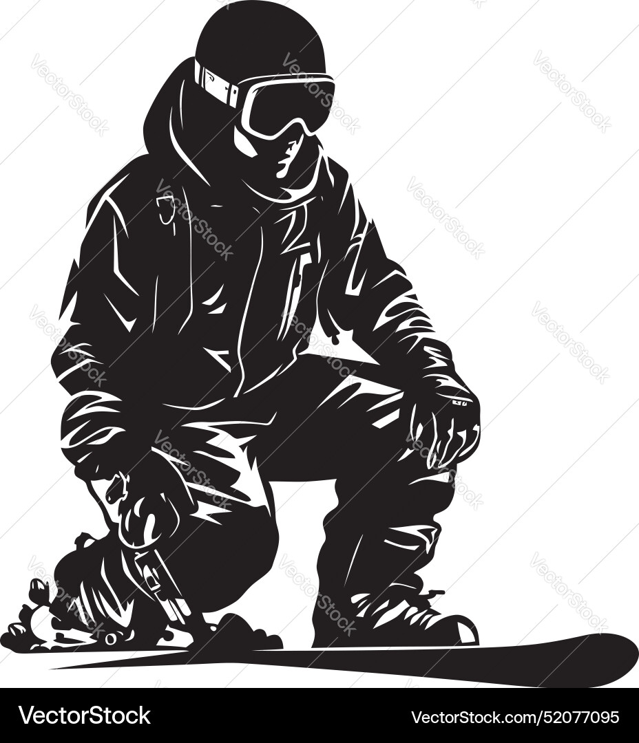 Frozen fury logo featuring snowboarding man slope Vector Image