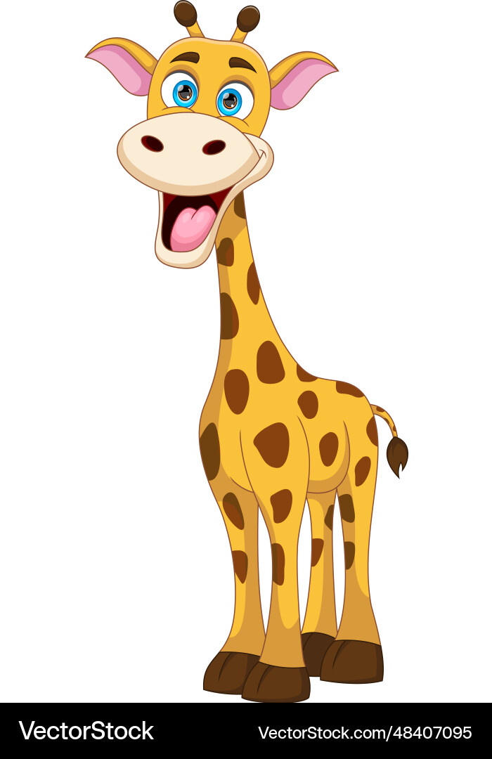 Funny giraffe cartoon Royalty Free Vector Image