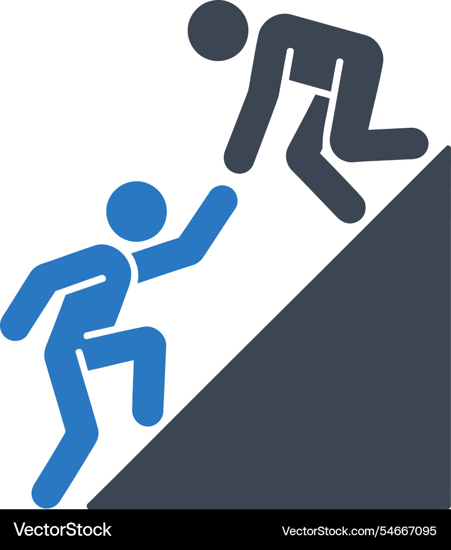 Helping up hill icon Royalty Free Vector Image