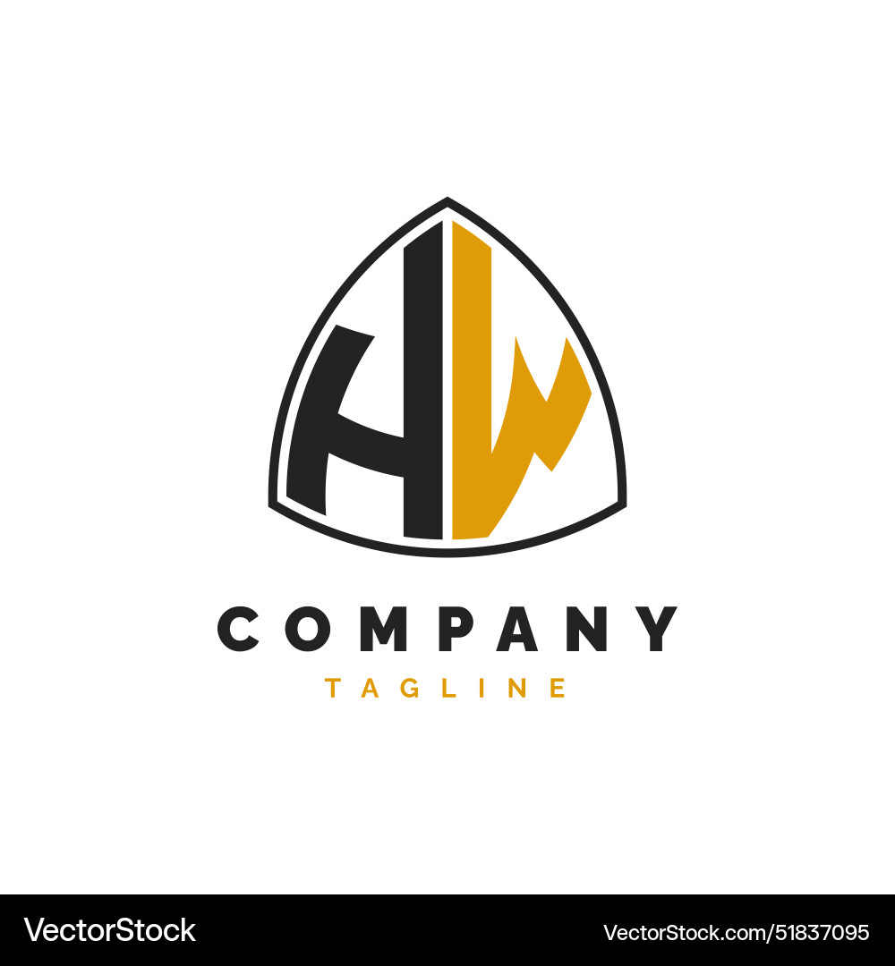Initial letter hw logo design alphabet Royalty Free Vector