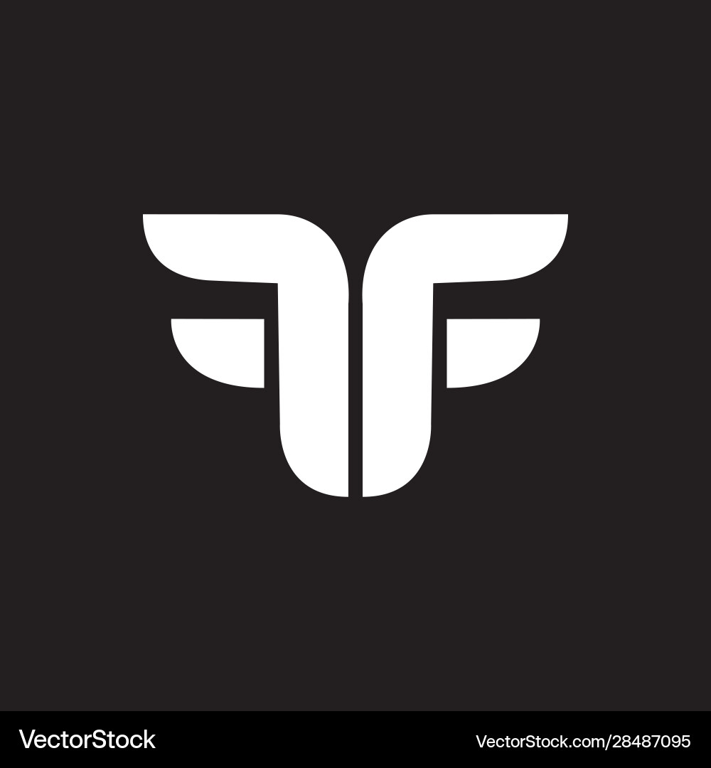 Modern simple typography double f logo Royalty Free Vector