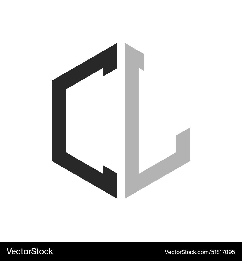 Modern unique hexagon letter cl logo design Vector Image