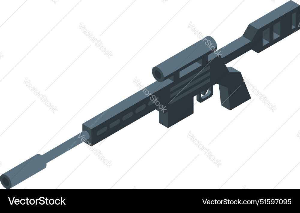 Powerful sniper rifle with scope isometric view Vector Image