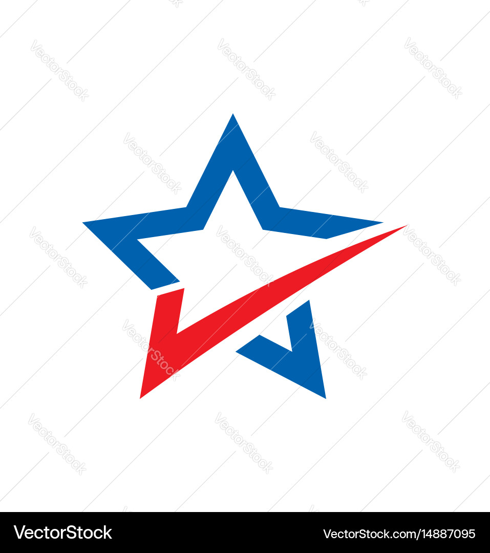 Star check shape logo Royalty Free Vector Image