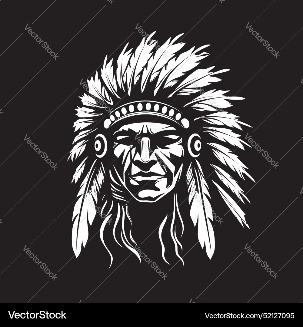 Tribal defender apache face iconic design spirit Vector Image