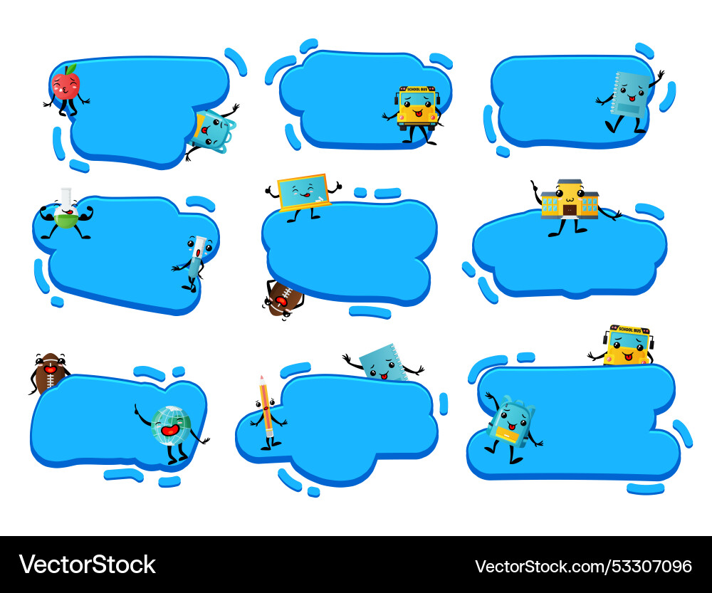 Colorful back-to-school doodles featuring cute Vector Image
