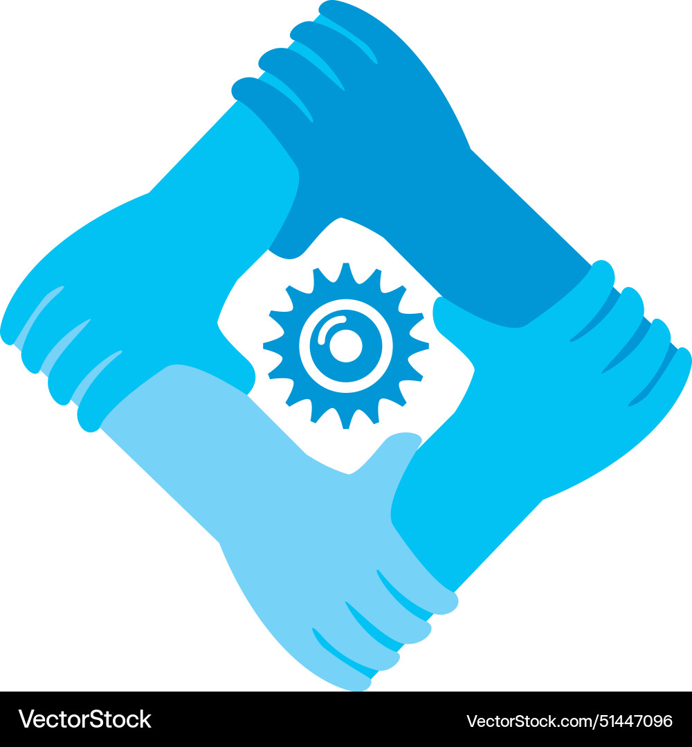 Coworking hands collaboration Royalty Free Vector Image