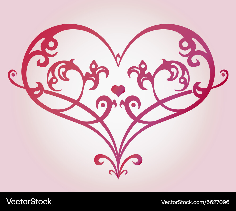 Decorative heart Royalty Free Vector Image - VectorStock