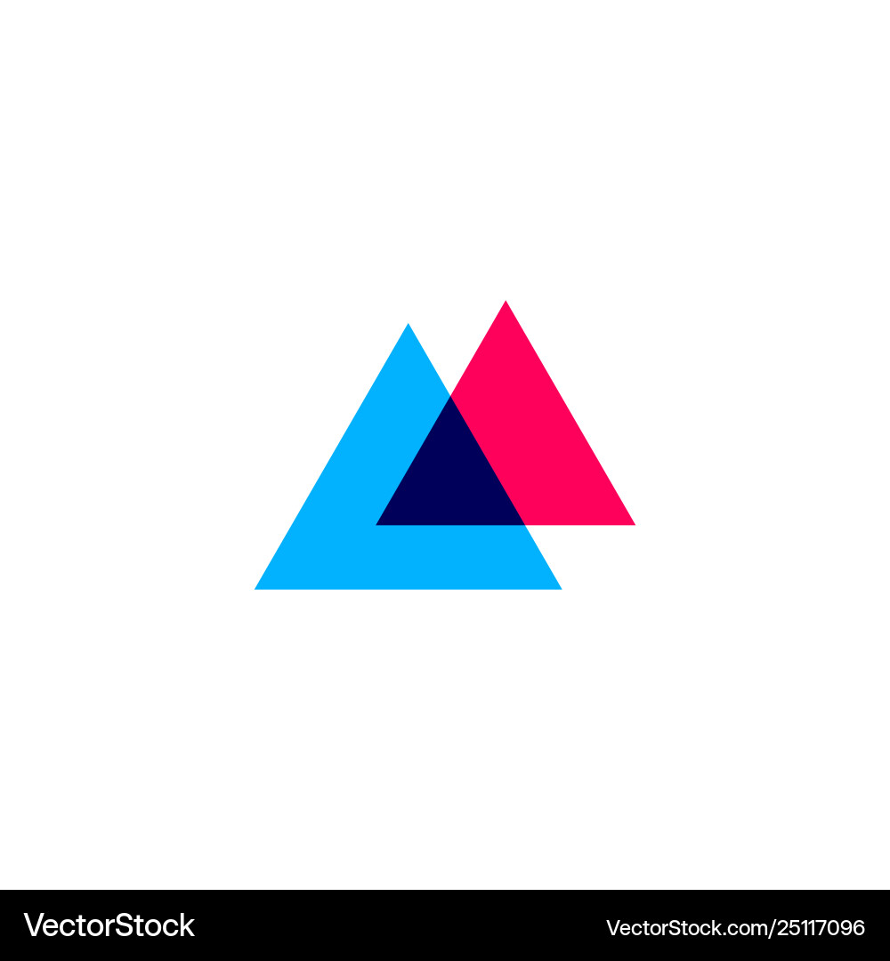 Double triangle overlapping logo icon Royalty Free Vector