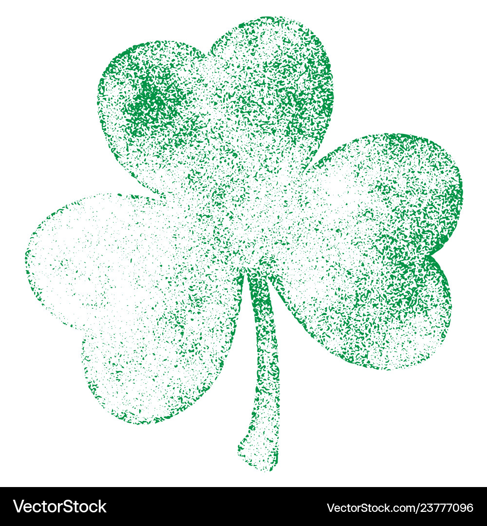 Grunge clover leaf Royalty Free Vector Image - VectorStock