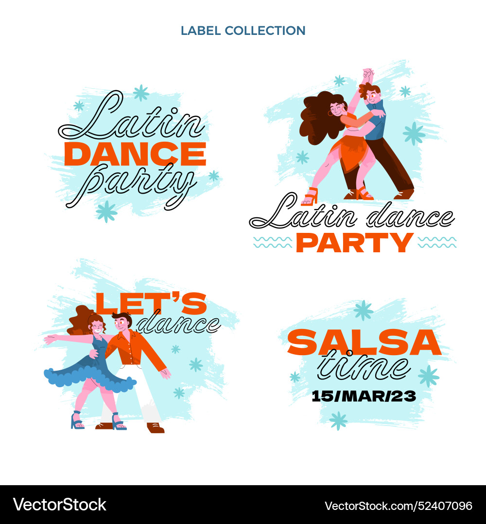 Hand drawn flat design latin dance party template Vector Image